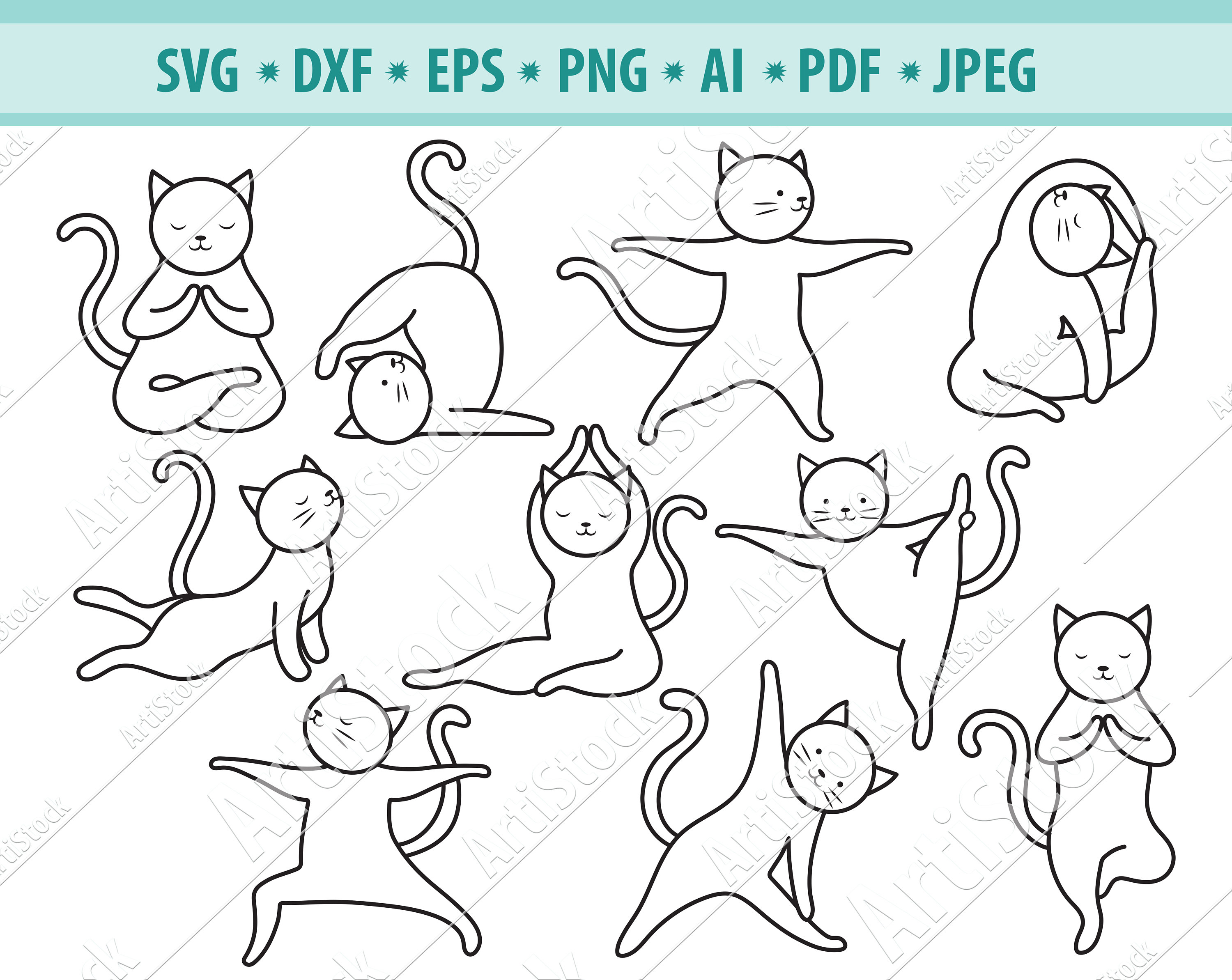 Yoga Cats Svg Yoga Svg File Funny Cat Svg Lotus Kitten Svg - Etsy