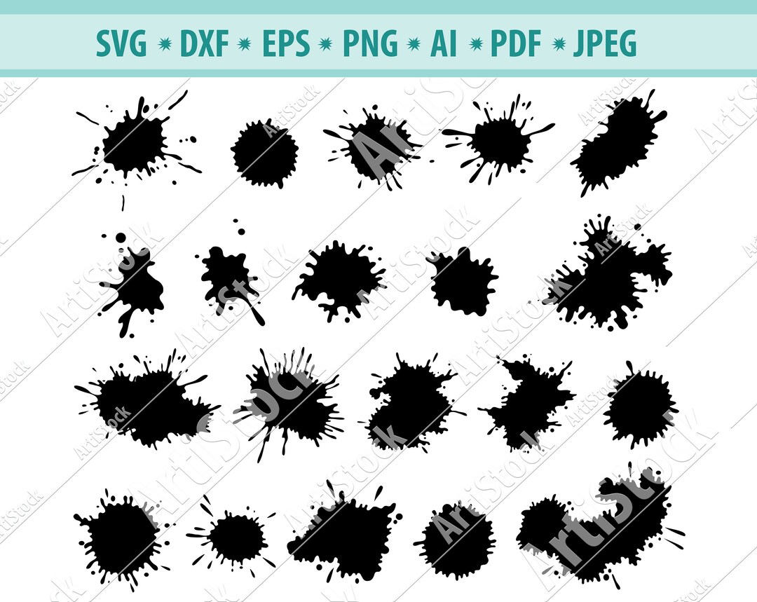 Splatter Svg File, Spots Svg, Ink Spots, Paint Splatter, Paint Splat ...