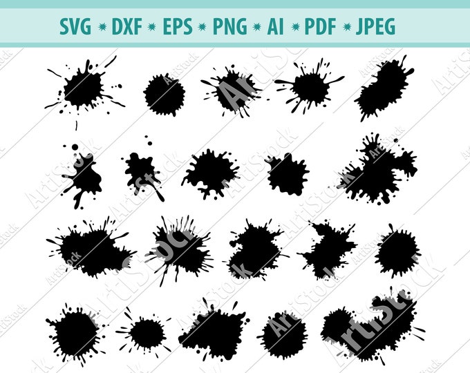 Splatter Svg File Paint Splat Digital File Splatter Vector Design Svg ...