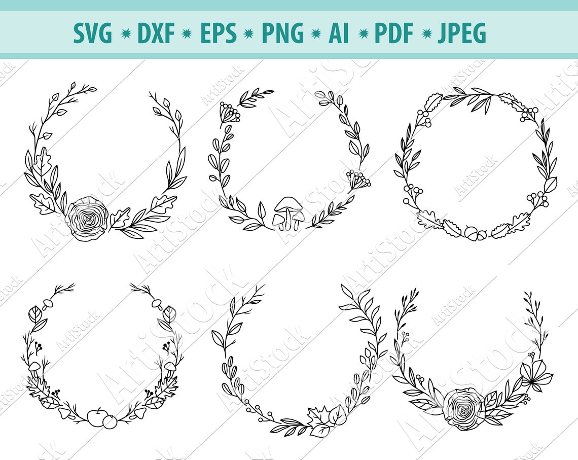Autumn Wreath Svg Floral Wreath Svg Thanksgiving Svg Fall - Etsy