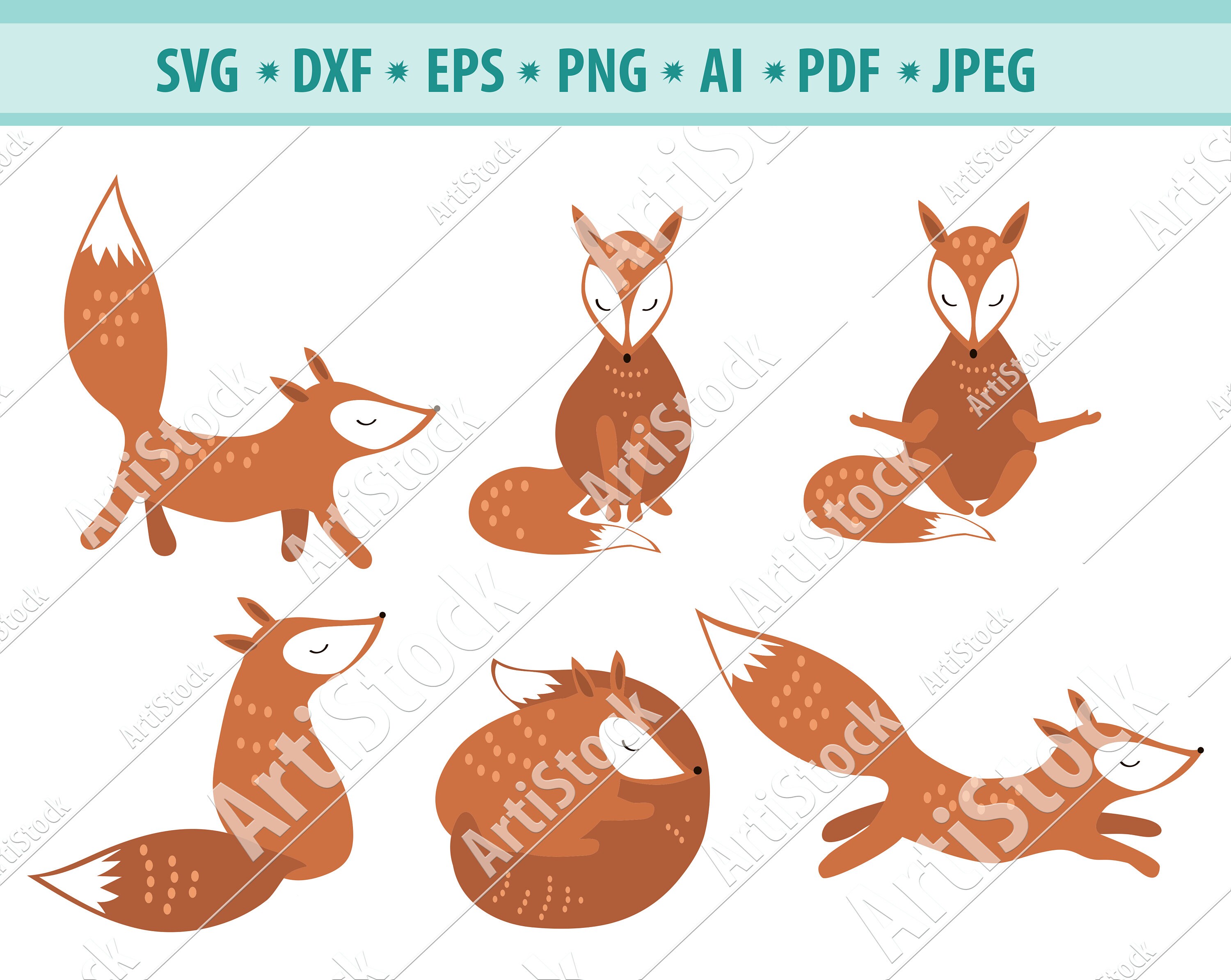 Fox SVG Files for Cricut or Silhouette Cute Sleeping Fox SVG | Etsy