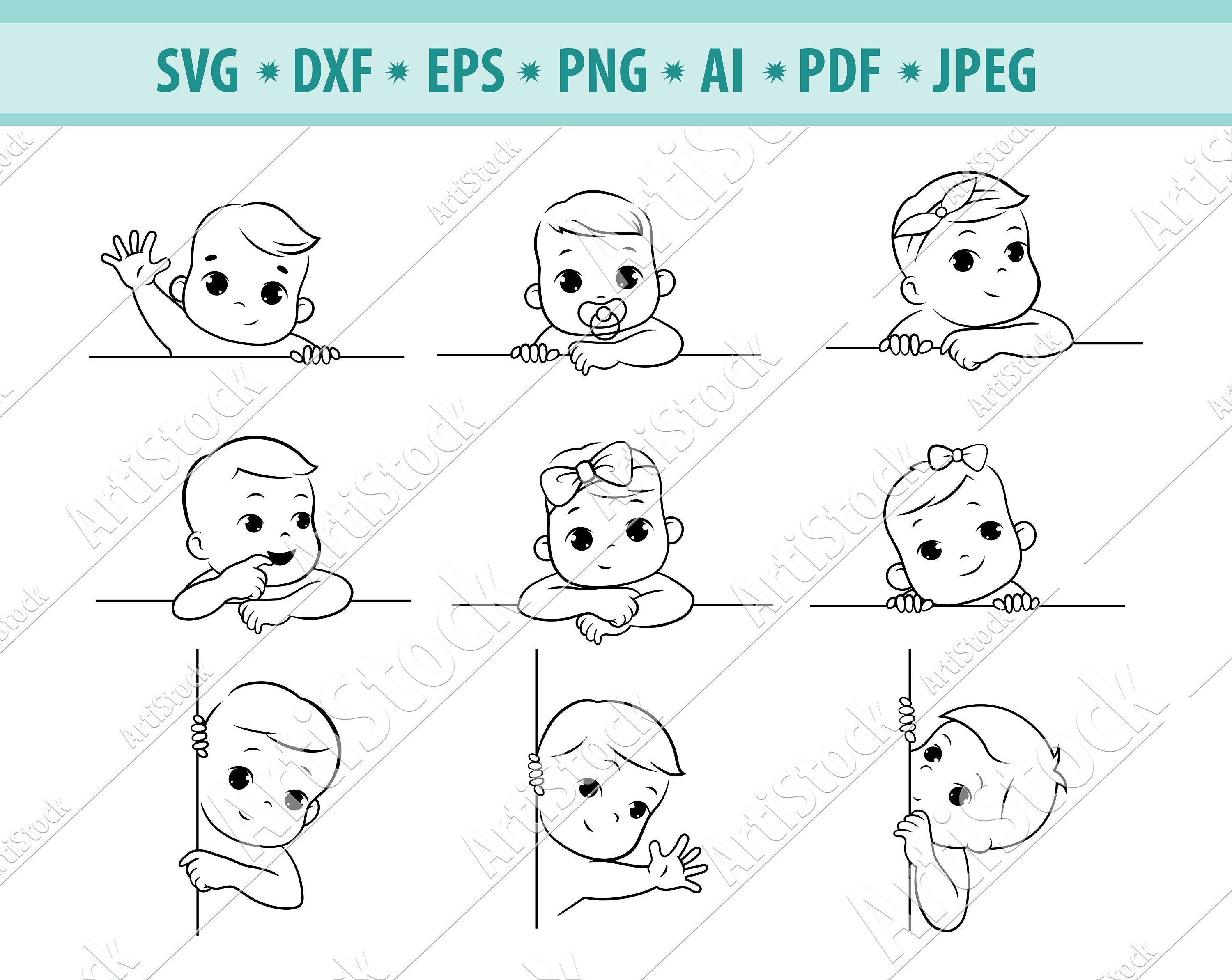 Peeking Kids Svg, Newborn Svg, Kids Peeking the Corner Svg, Pregnancy ...