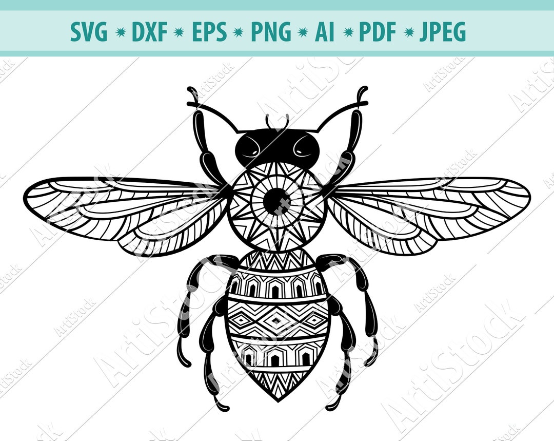 Bee Mandala Svg, Bee Svg Files, Bee Clipart, Bee Cut Files, Bee Decal ...