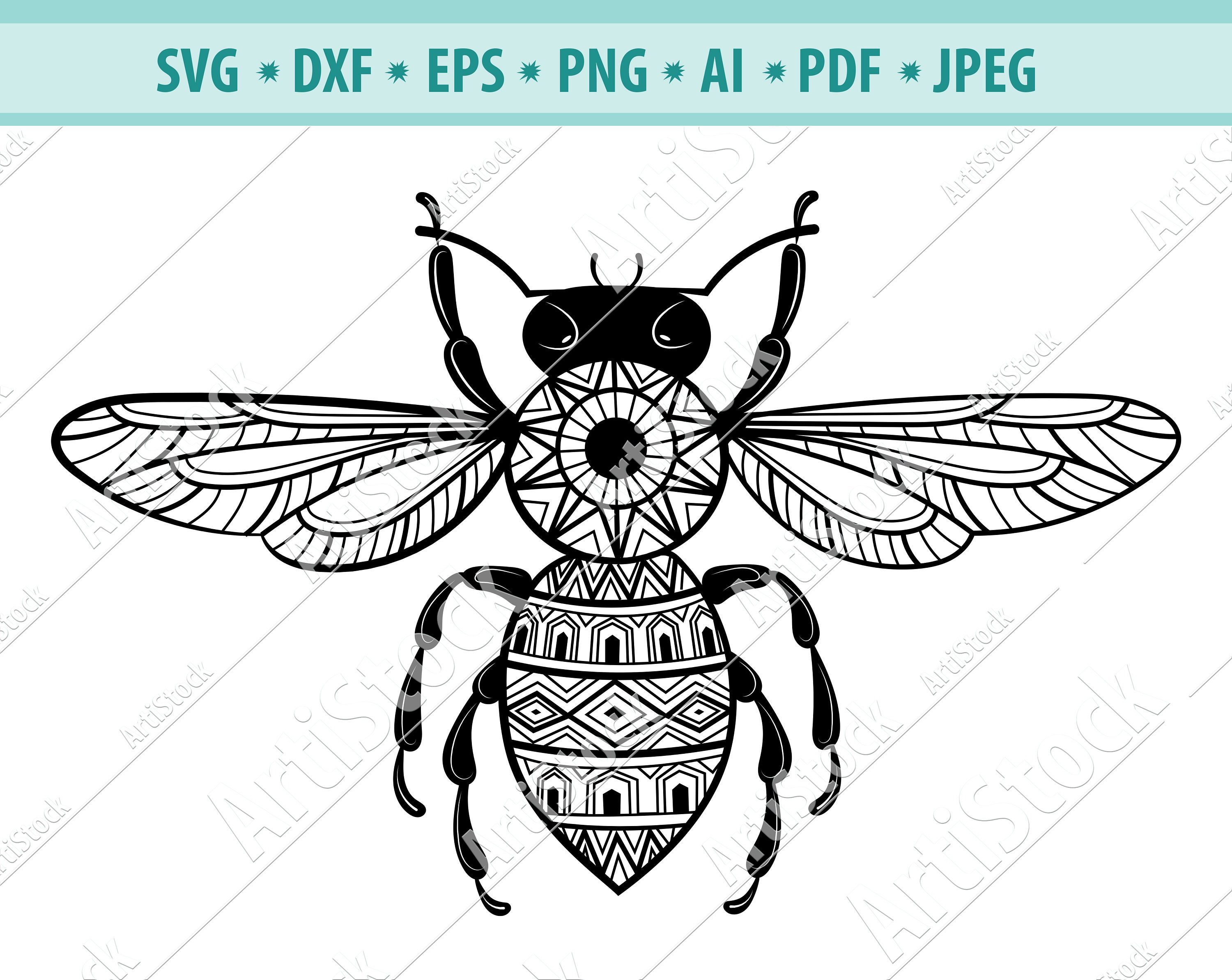 Bee Mandala Svg Bee Svg Files Bee Clipart Bee Cut Files | Etsy