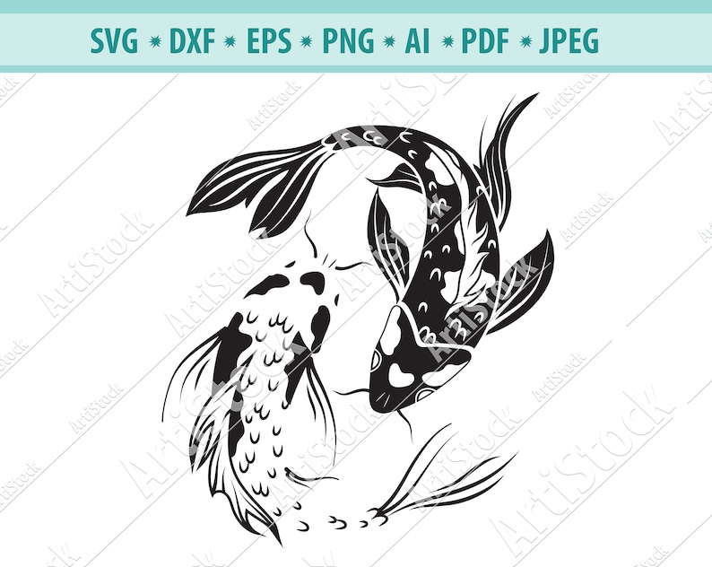 Koi Fish Svg Koi Carps Svg Koi Svg Traditional Asian | Etsy