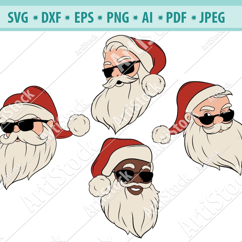 Santa Face Svg - Etsy