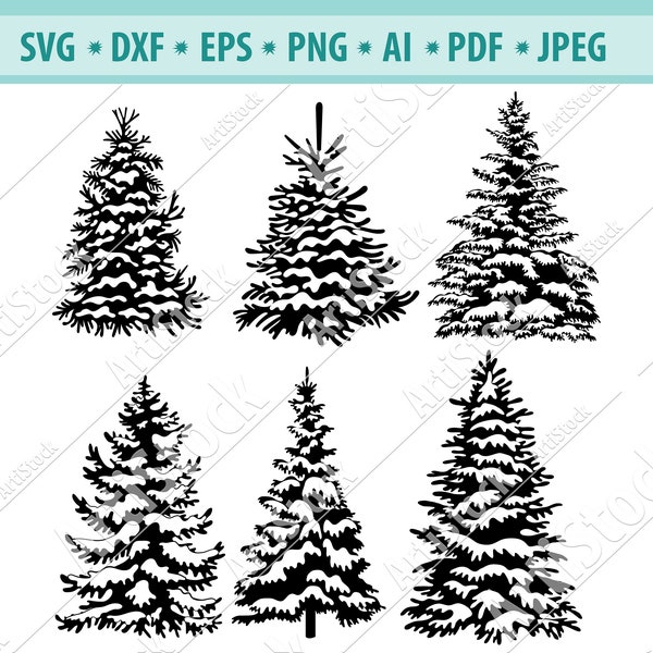 Snow Pine Tree - Etsy