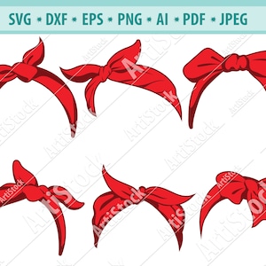 Bandanas Digital Cut Files Retro Headband Svg Pdf Png Eps | Etsy