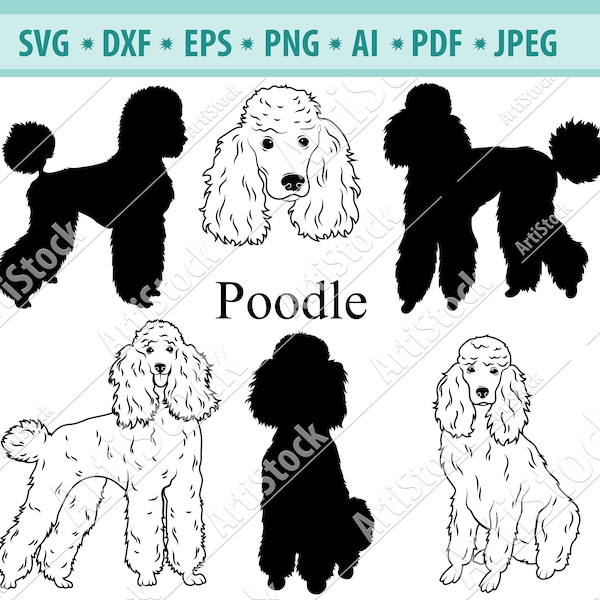 Poodle Svg - Etsy