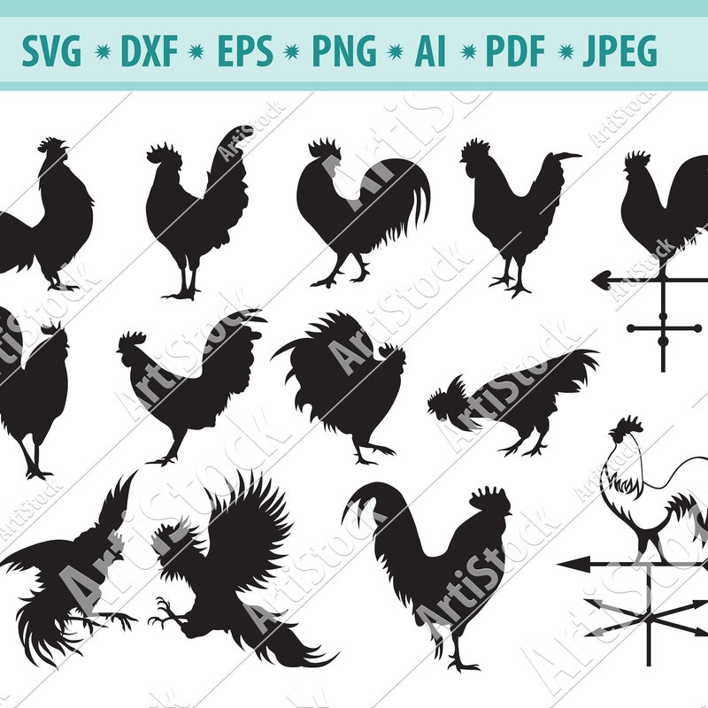 Rooster Svg - Etsy