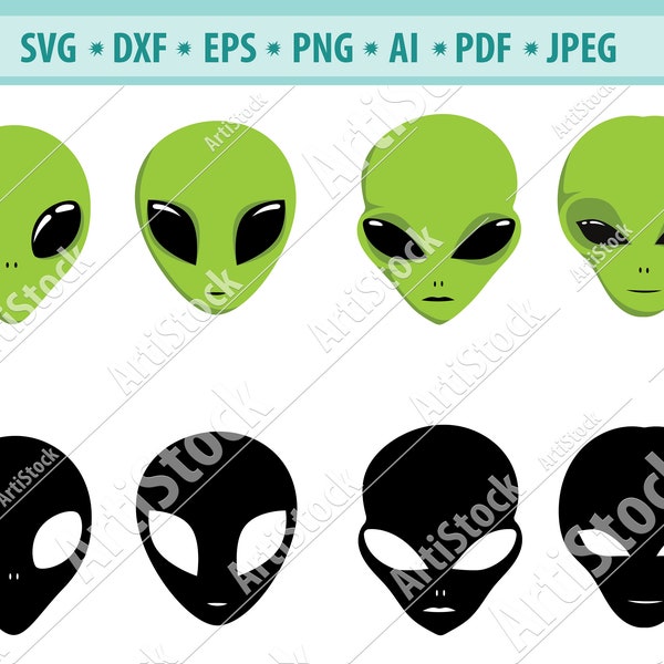 Alien Head Svg - Etsy