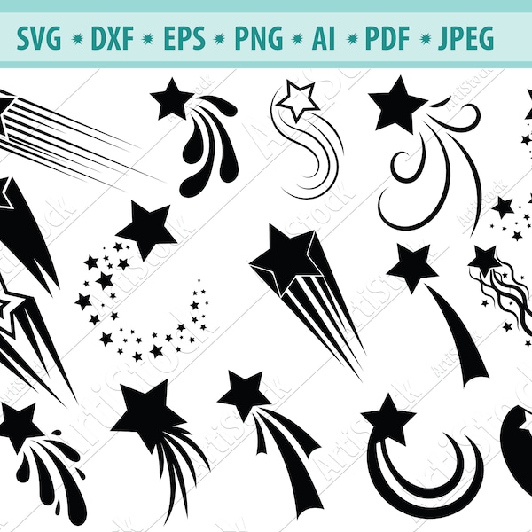 Falling Stars Svg - Etsy