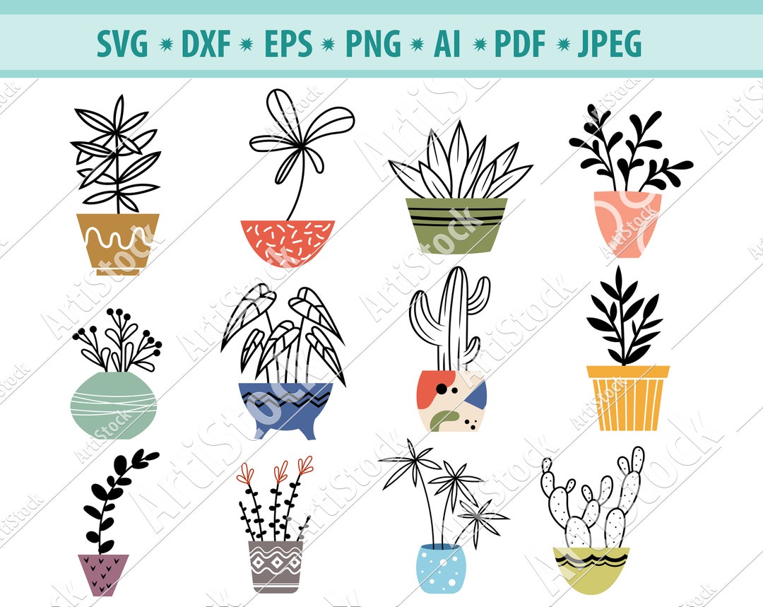 Plants SVG, Potted Plants Svg, Houseplants Svg, Garden Plants Svg ...