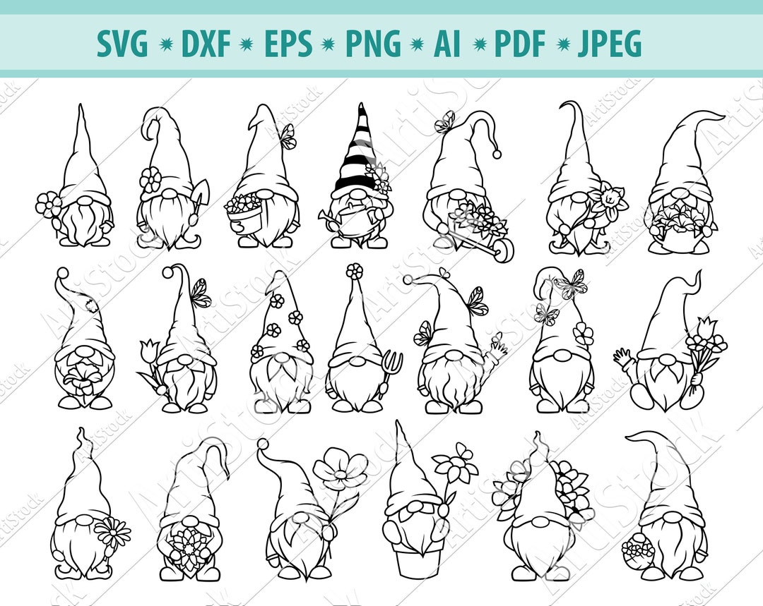 Gnome SVG, Cute Garden Gnome SVG, Nordic Gnome Svg, Gnome Clipart ...