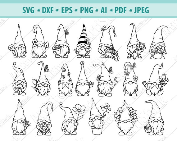 Gnome SVG Bundle Gnome Clipart Design Gnome Vector Files for Cricut png ...