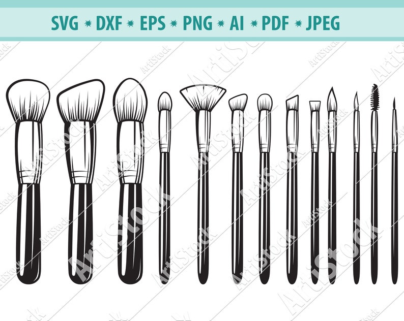 Makeup Brushes SVG Makeup Artist Svg Makeup Svg Beauty - Etsy