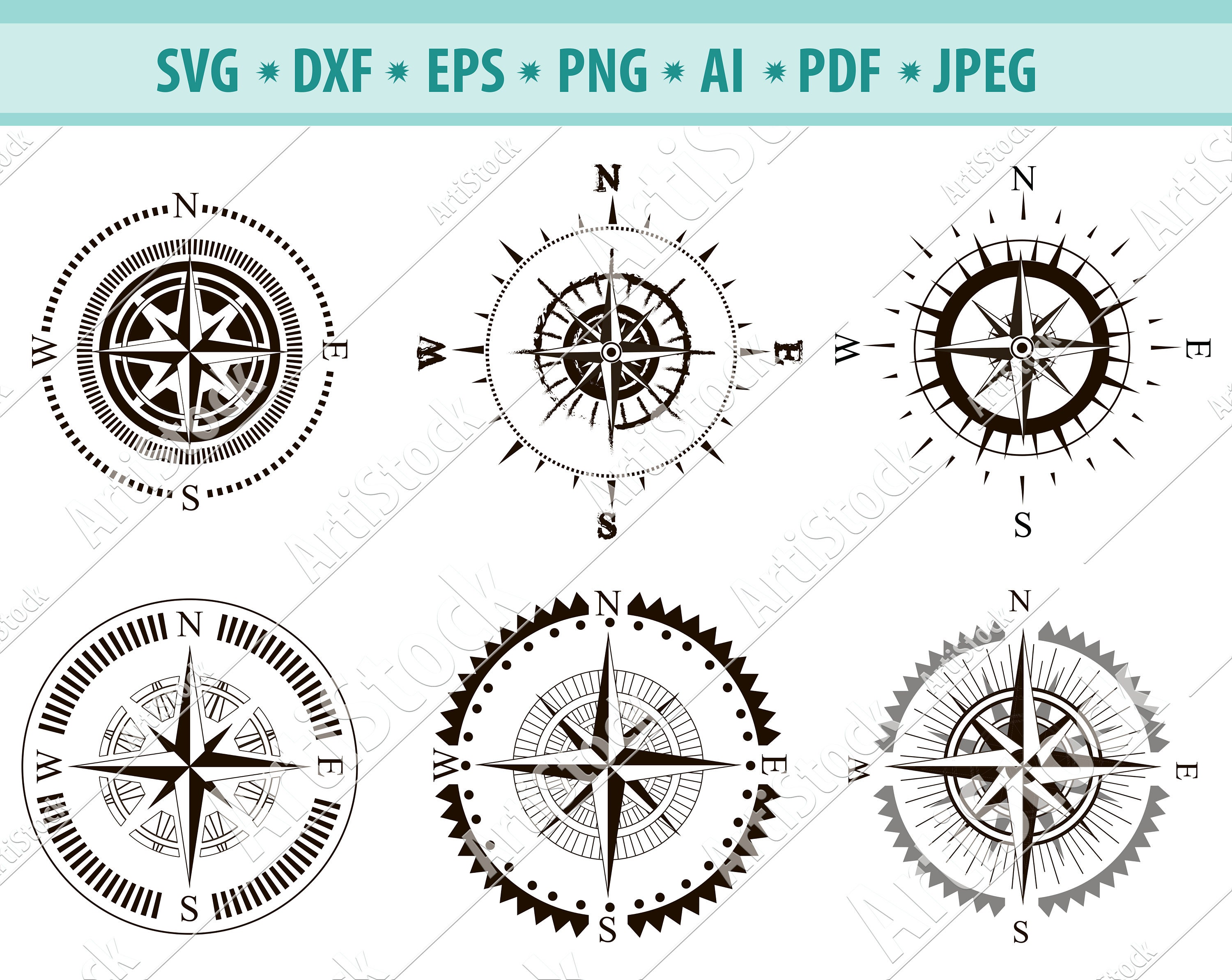 Rose of winds SVG Nautical SVG Marine svg Nautical svg | Etsy