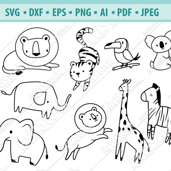 Jungle Animals Svg - Etsy