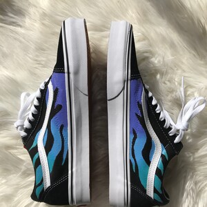 Vans - Old Skool - FLAME Custom - Handpainted Vans - Custom Vans ...