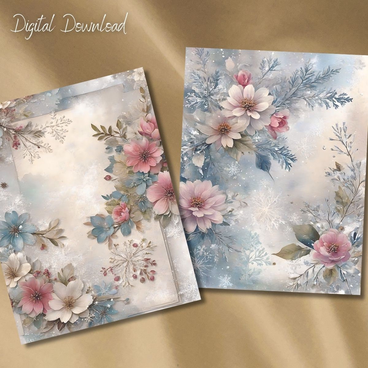 Floral Symphony, Printable Junk Journal Pages, Digital Scrapbook Kit ...