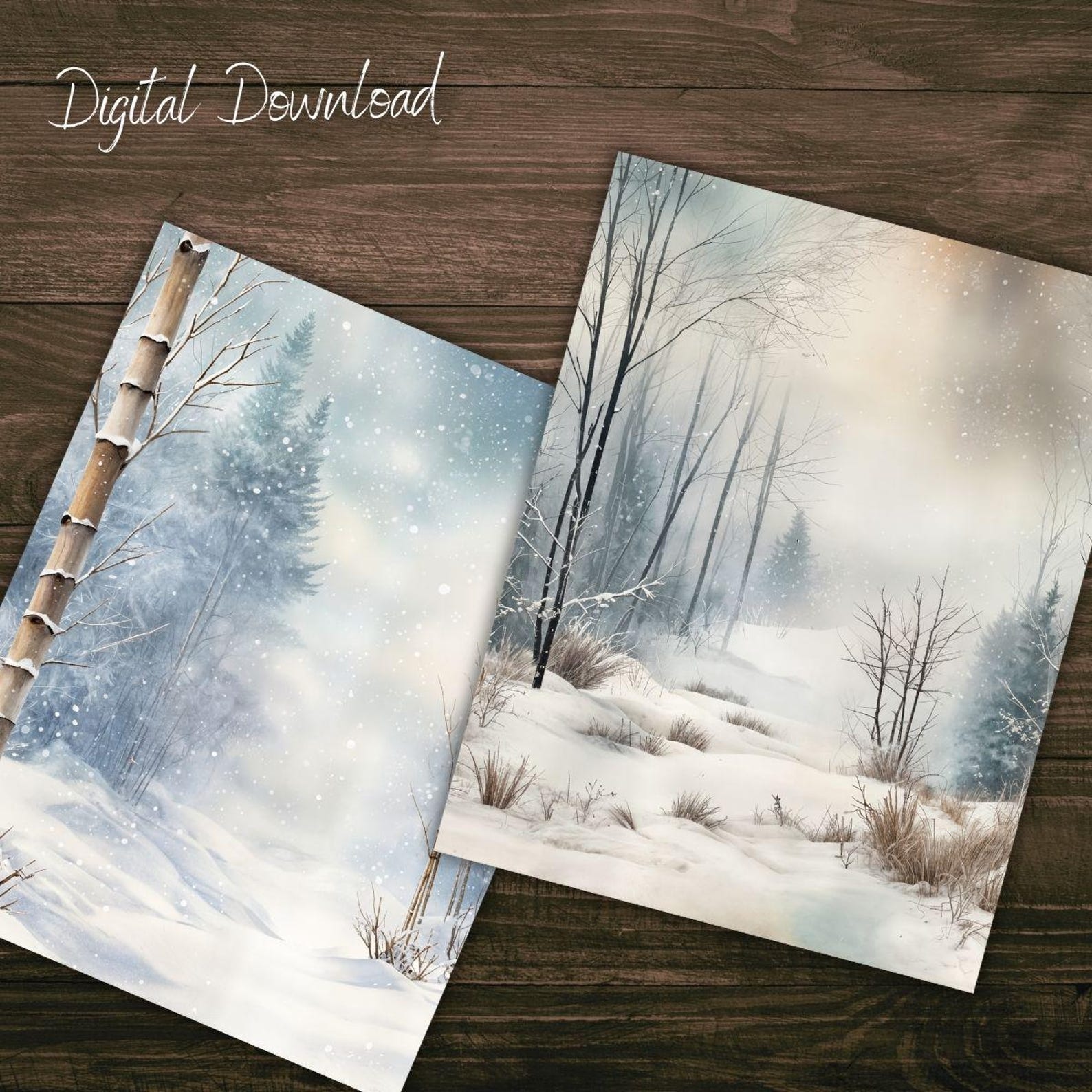 Bamboo Forest, Printable Junk Journal Pages, Digital Scrapbook Kit ...