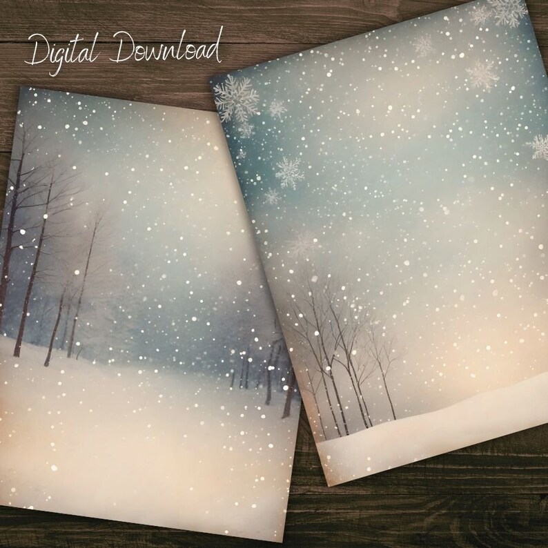 Winter Mystery, Christmas Junk Journal Pages, Digital Scrapbook Kit ...