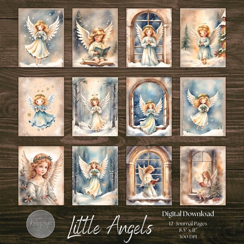 Little Angels, Printable Junk Journal Pages, Digital Scrapbook Kit ...