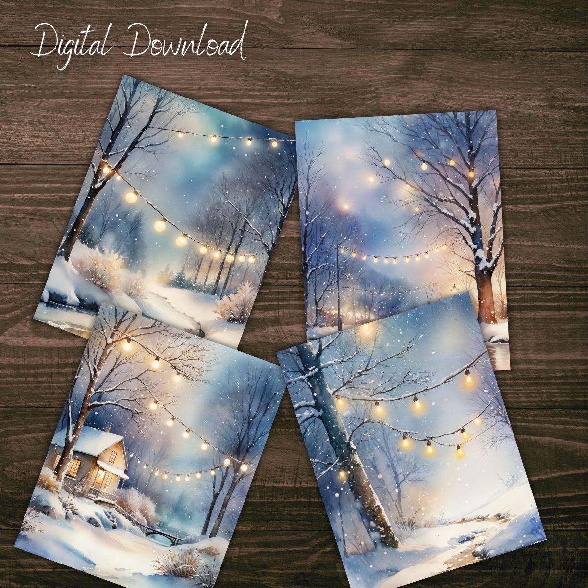 Hanging Light Christmas | Digital Paper Pack | Vintage & Rustic Designs ...