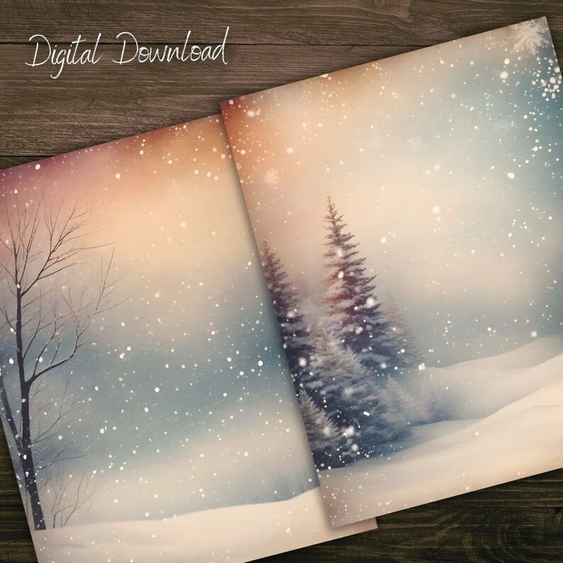 Winter Mystery, Christmas Junk Journal Pages, Digital Scrapbook Kit ...