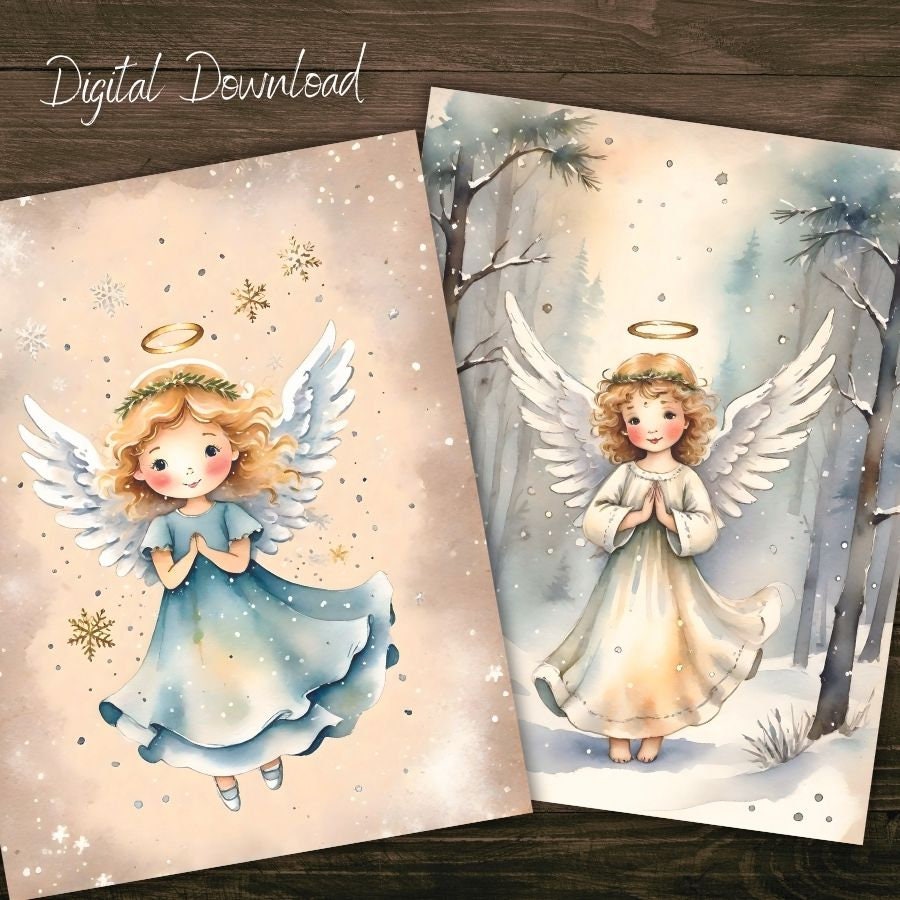 Little Angels, Printable Junk Journal Pages, Digital Scrapbook Kit ...