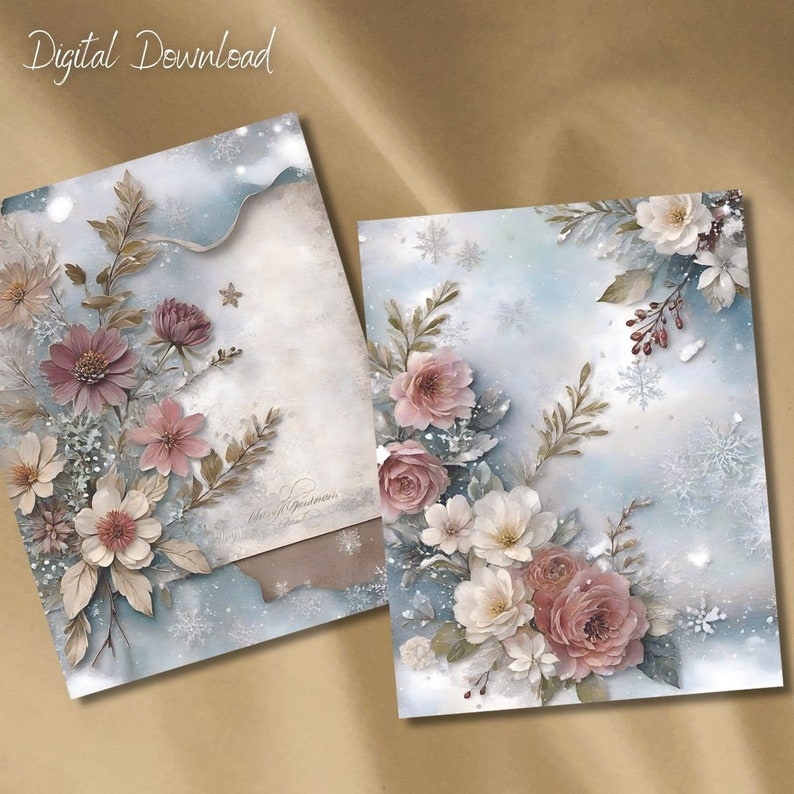 Floral Symphony, Printable Junk Journal Pages, Digital Scrapbook Kit ...