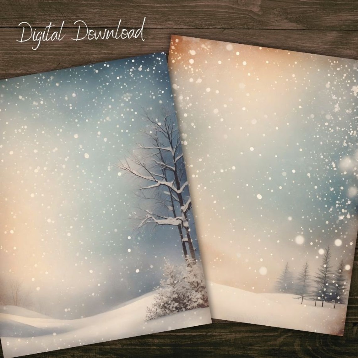 Winter Mystery, Christmas Junk Journal Pages, Digital Scrapbook Kit ...