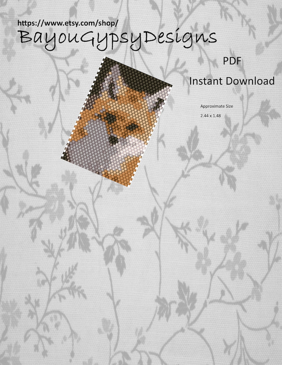 Fox Pen Wrap PDF INSTANT DOWNLOAD Size 2.44 X 1.48 - Etsy