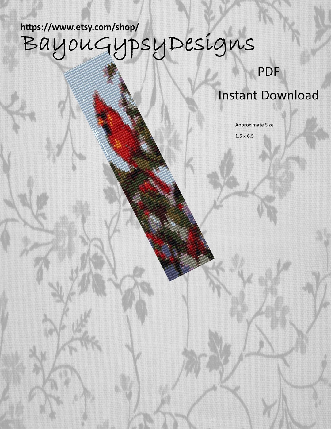 Cardinal Loom Pattern PDF INSTANT DOWNLOAD - Etsy