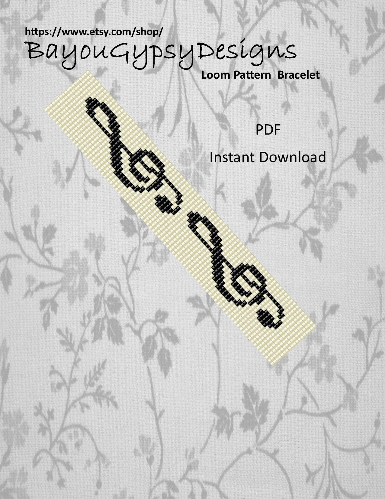 Musical Notes Loom Pattern PDF INSTANT DOWNLOAD - Etsy