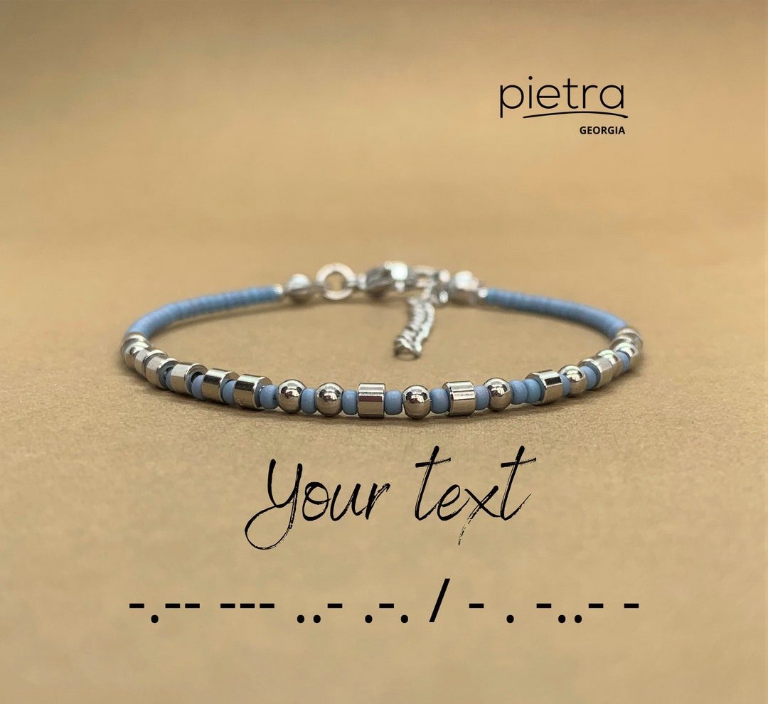Custom Morse Code Bracelet: Japanese Beads, Personalized Message - Etsy