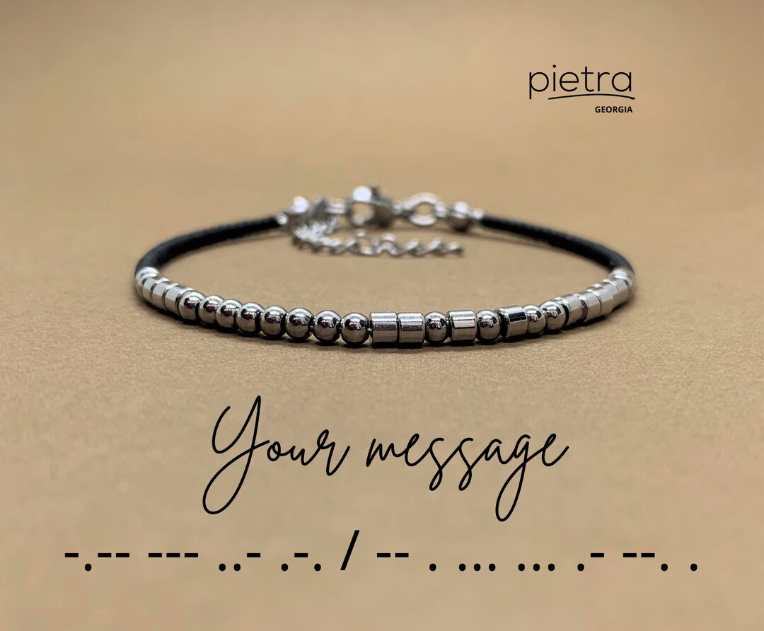 Custom Morse Code Bracelet, Japanese Beads, Personalized Hidden Message ...