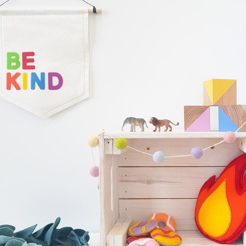Radiate Positivity Rainbow Pennant Felt Flag - Etsy