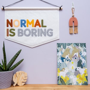 Normal is Boring Felt Wall Banner Flag. Nursery Decor Hanging. - Etsy