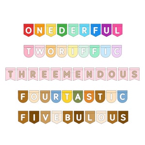 Onederful, Tworiffic Birthday Bunting. Age Celebration Bunting ...