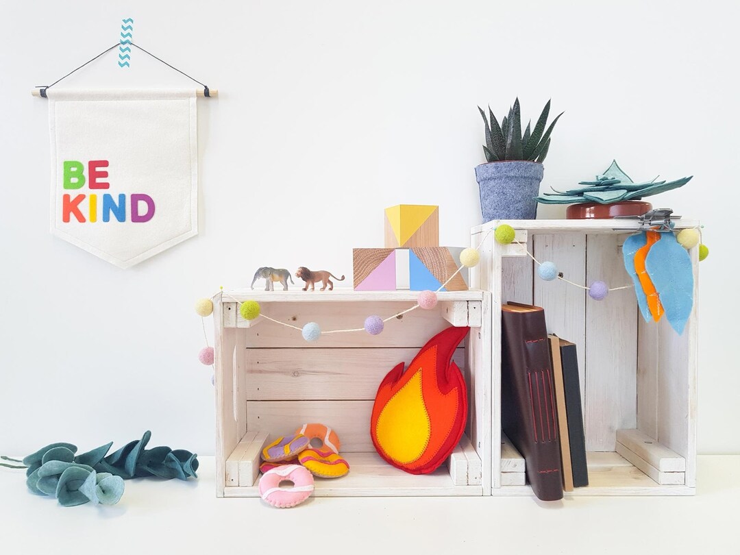 Be Kind Wall Banner Flag. Nursery Decor. Pastel. Rainbow. Felt Hanging ...