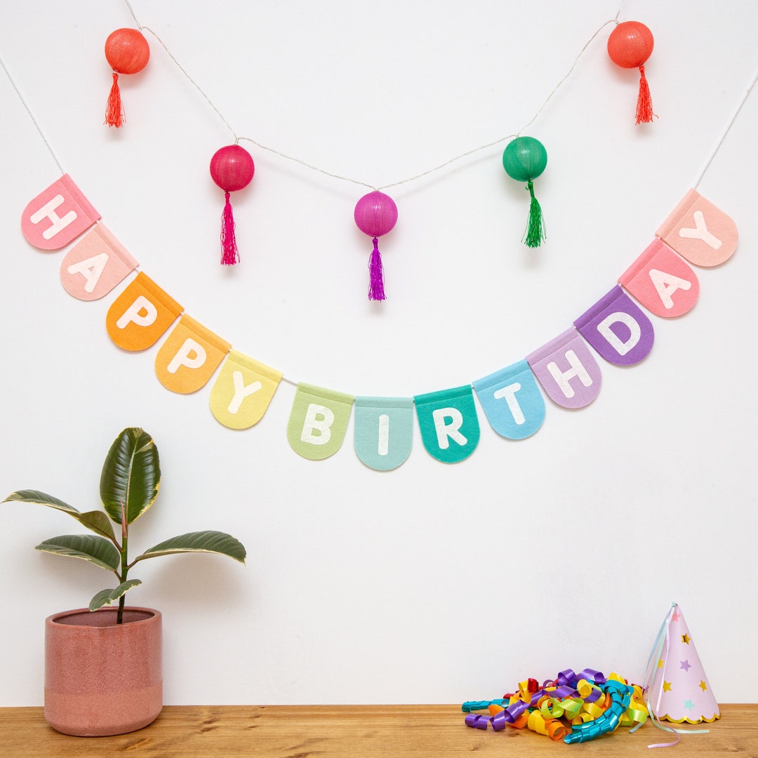 Happy Birthday Bunting. Personalised Celebration Bunting. Colourful ...