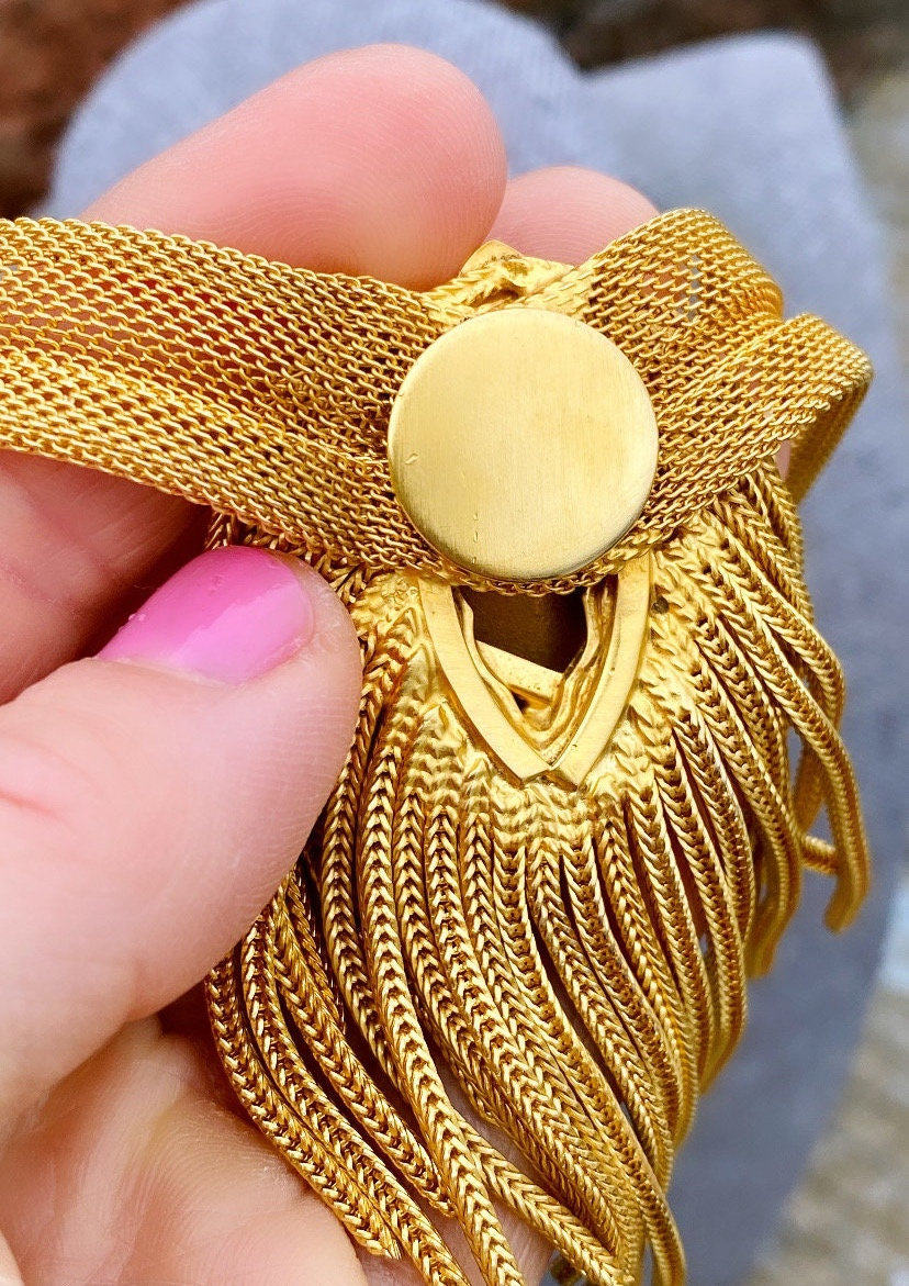 Vintage Rare Jewelry Set by Continental Gold Tone Mesh Watermelon ...