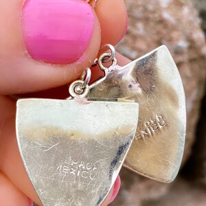 Alpaca Mexico Abalone Shield Shape Dangle Hook Pierced Earrings #480 - Etsy