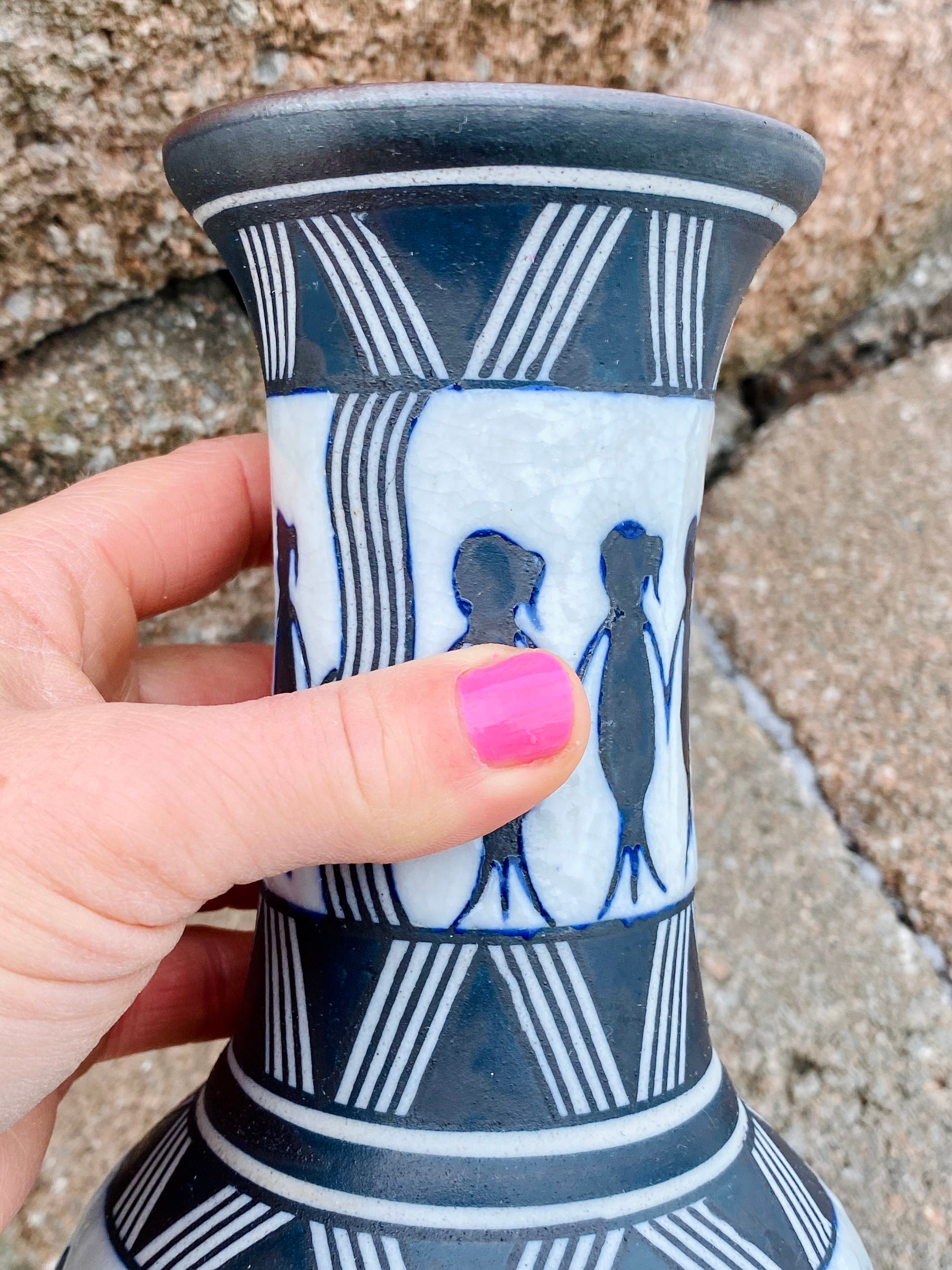 Vintage Tribal Sauri Warli Art Pottery Vase # 403 - Etsy