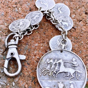 Vintage Silver Tone Metal Ancient Greek Coins Key Chain #437 - Etsy