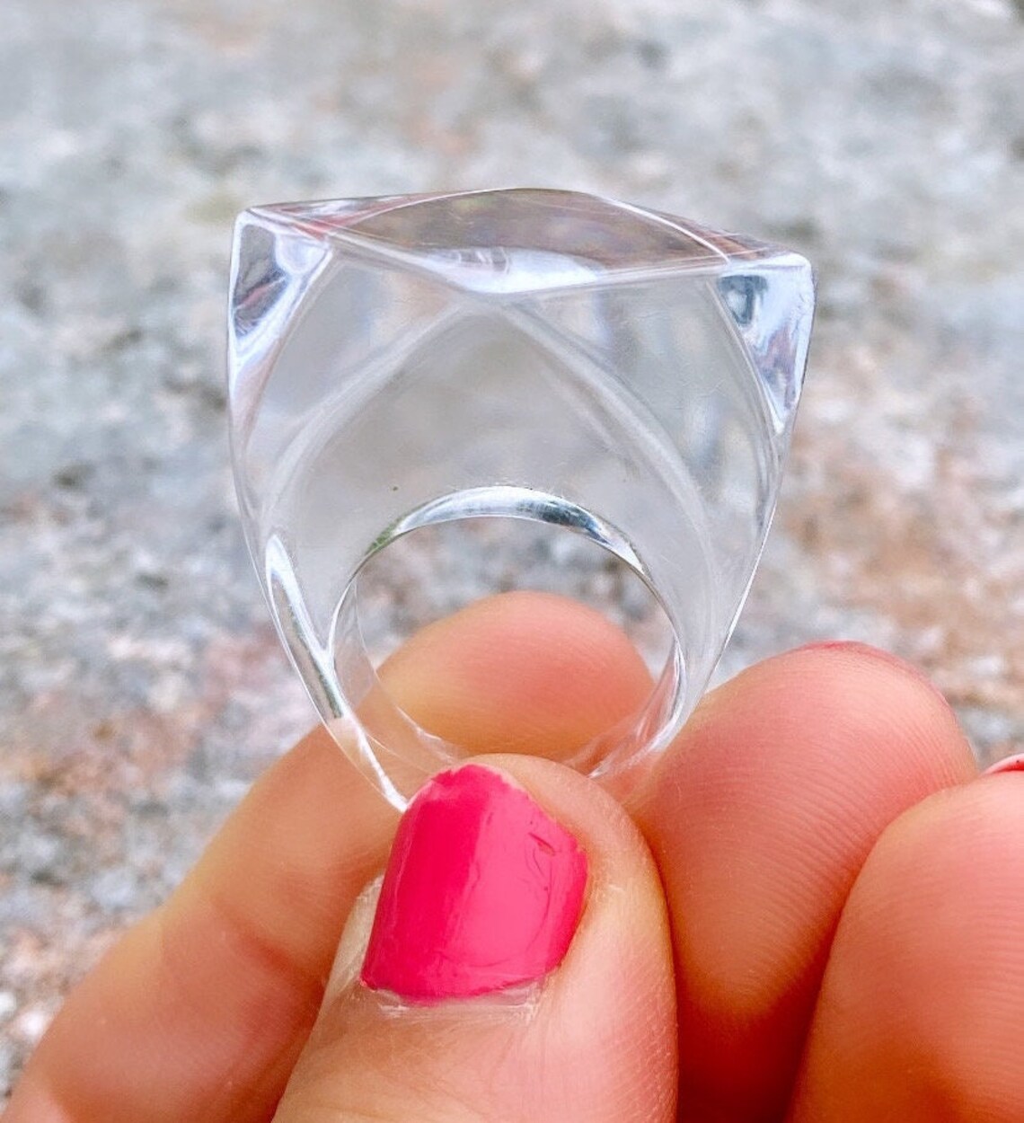 Vintage Translucent Lucite Diamond Shape Ring Size 6 #558 - Etsy
