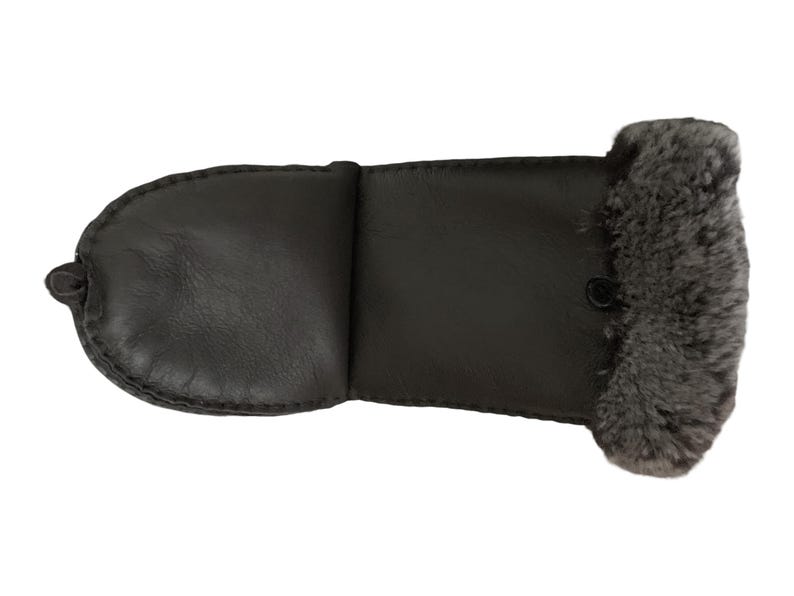 Lambskin Half Finger Mittens With Coverage - Convertible Gloves ...