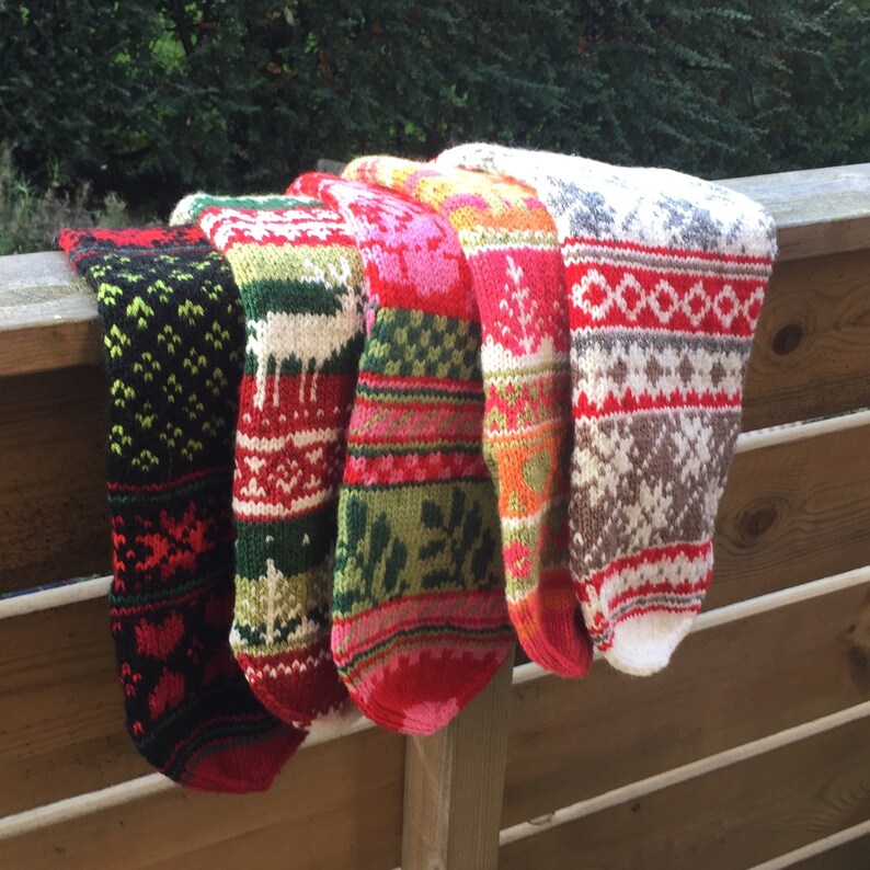 Christmas Stocking, Personalised, Hand Knit, Norwegian Design ...