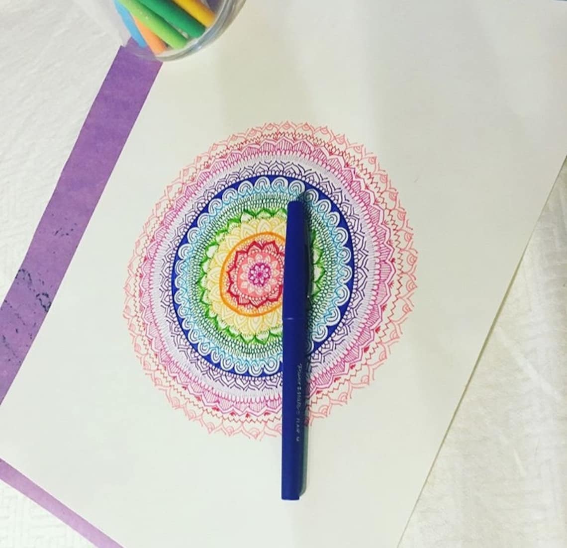 Colorful Handmade Mandala Print original - Etsy